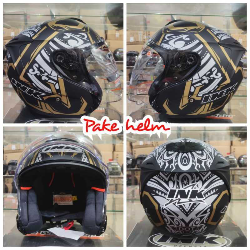 Jual Helm Ink Dynamic Black Gold Doff Di Seller Pake Helm - Cililitan ...