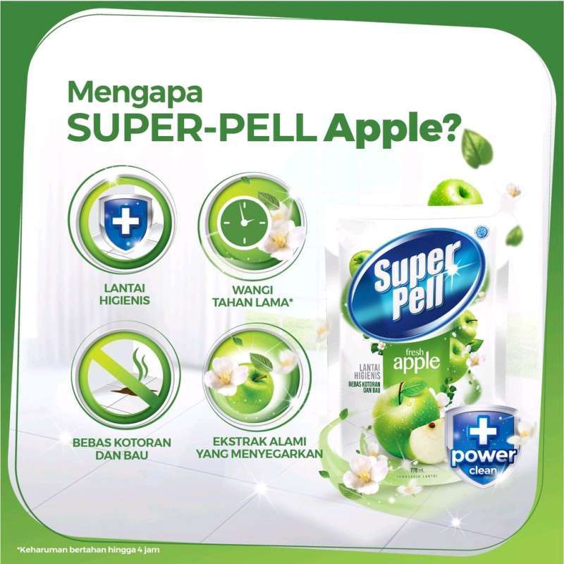 Jual Super Pell Pembersih Lantai Higienis Wangi Fresh Apel 770 Ml di ...