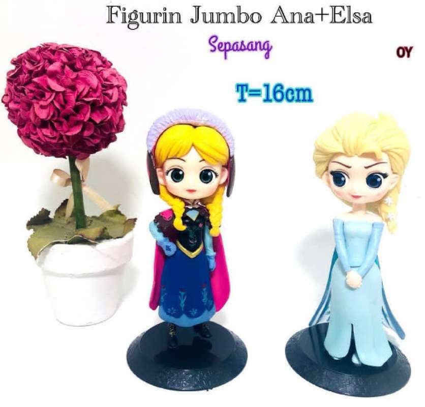 Jual Mainan pajangan/hiasan figurin/figure set jumbo Anna Elsa Frozen ...