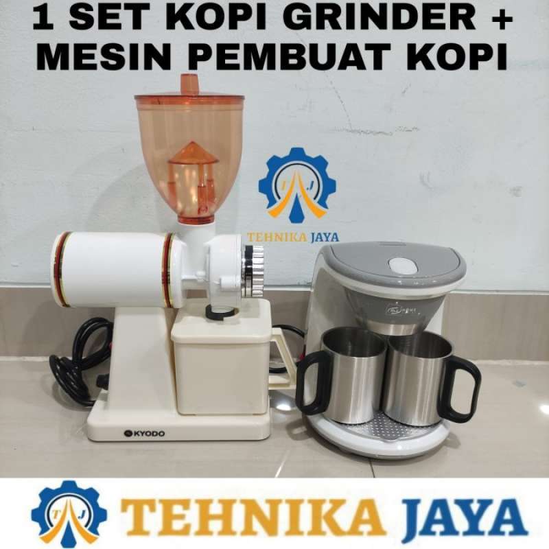 Jual Paket Set Grinder Kopi + Mesin Pembuat Kopi Free 2 Gelas Coffee ...