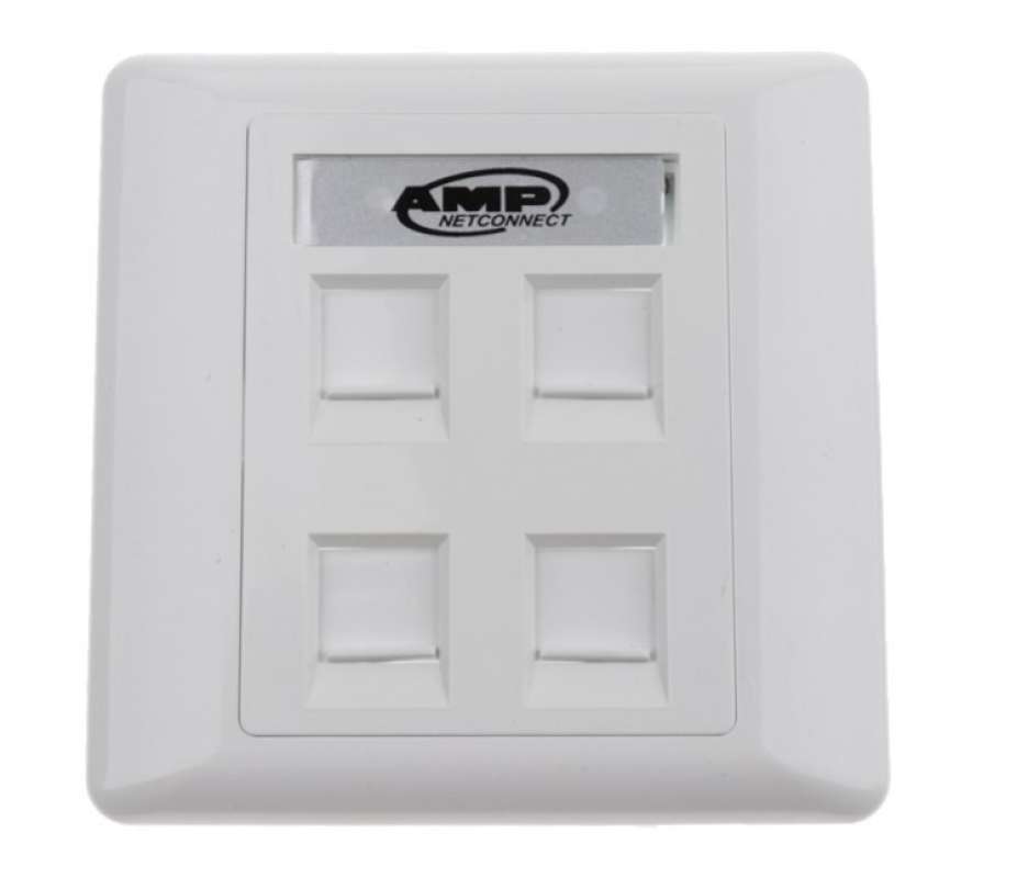Promo Home Appliances Quad Data Wall Outlet Face Plate 4 Port Rj45 Rj11 ...