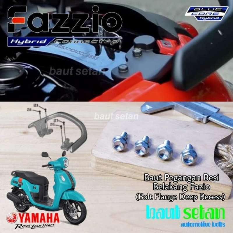 Jual Baut Set Pegangan Behel Belakang Yamaha Fazzio Flange Deep Recess ...