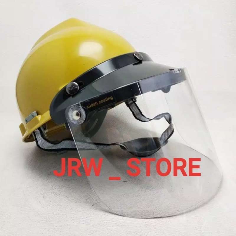Promo Helm Apd Face Shield Safety Helmet Proyek Biru Kuning Merah Ready ...
