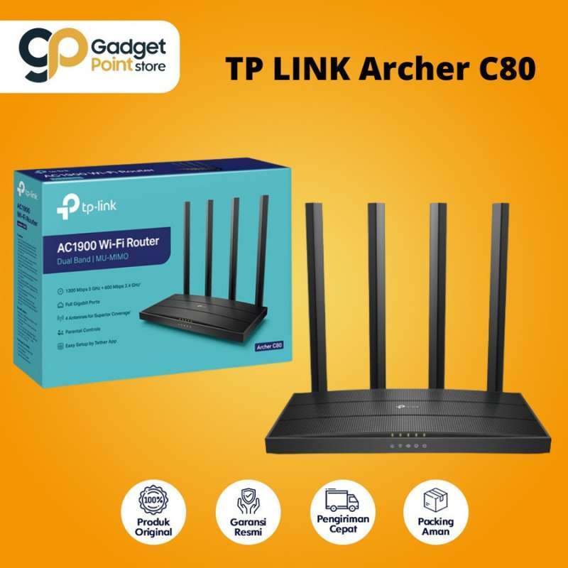 Jual Tp-link Ac1900 Wi-fi Router Dual Band Mu-mimo Archer C80 Di Seller Gadget Point Official ...
