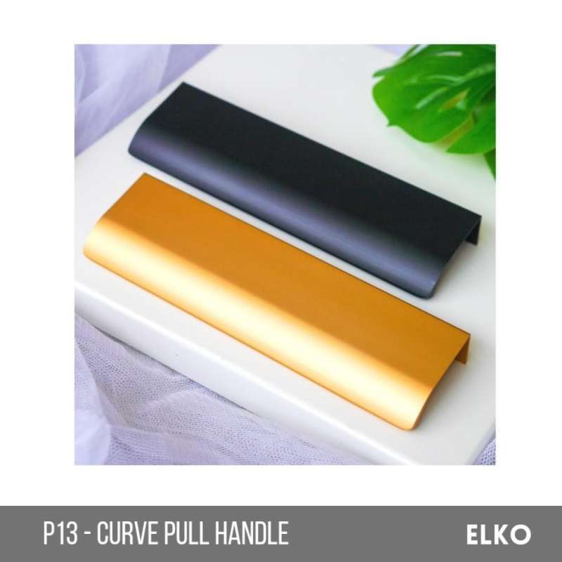 Jual Etivo P13 Pull Bar Handle Black / Gold | Tarikan Laci modern curve ...