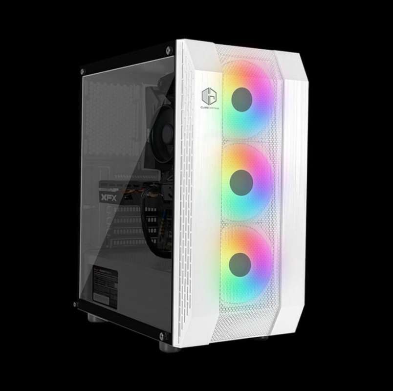 Jual Cube Gaming Frins Include 3 Fan Rgb Atx Gaming Case - Putih Di ...