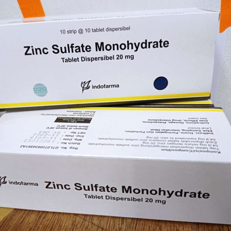 Promo Zinc Sulfate Monohydrate 20 Mg Box @100 Tablet Diskon 17% di ...
