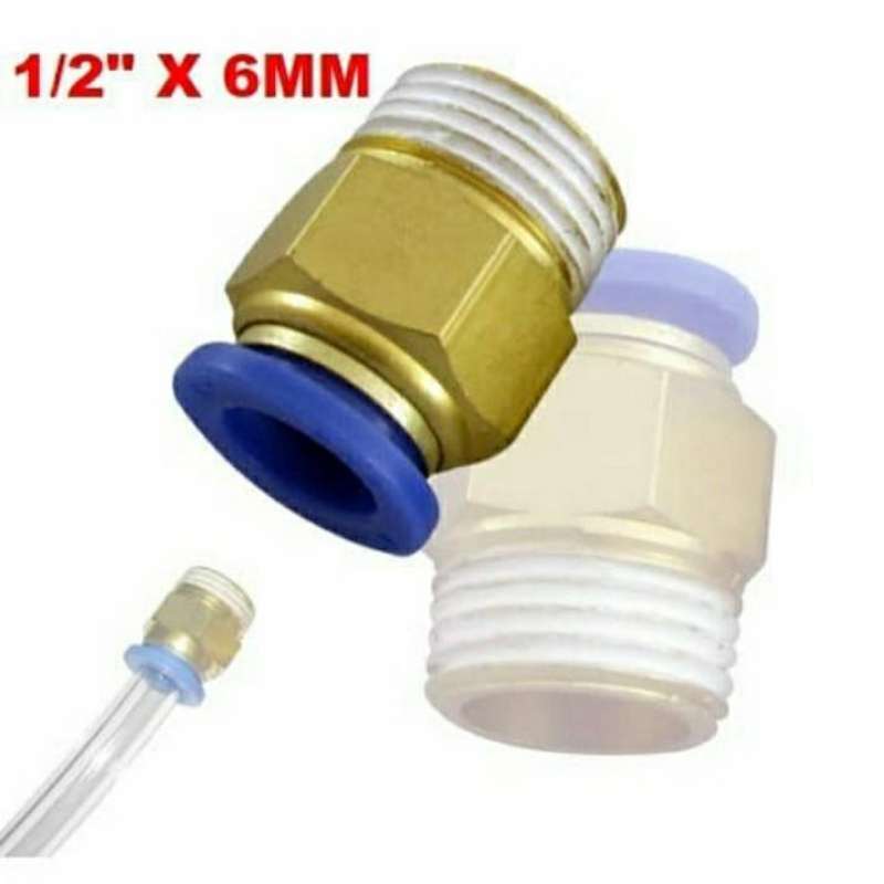 Jual Male Thread 1/2 Ke 6 Mm Pu Quick Konektor / Fitting Push In Di ...