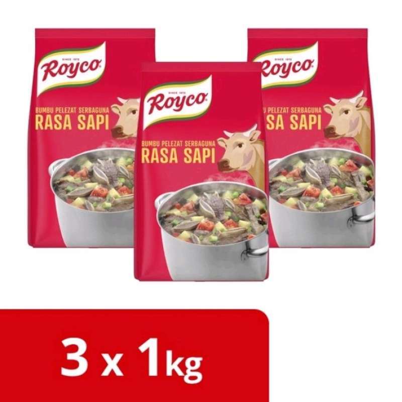 Jual Royco Bumbu Pelezat Serbaguna Rasa Sapi Pouch 1 Kg Paket 3 Pc di ...