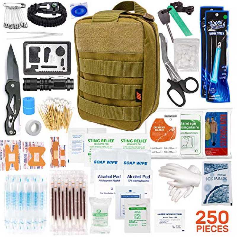 Promo 250pcs Tactical First Aid Kit Supplies with Molle Compatible Bag ...