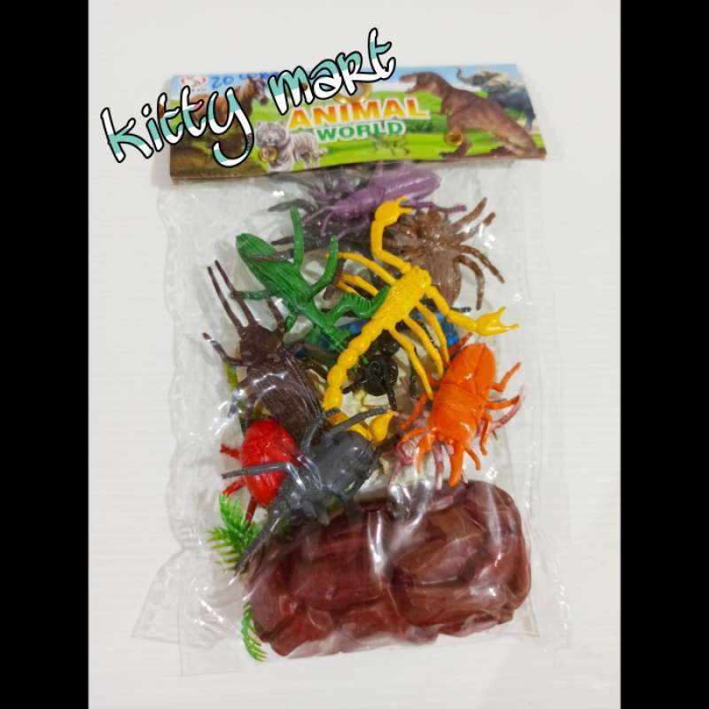 Promo Mainan Binatang Karet Hewan Liar Dinosaurus Serangga Cicak Ikan ...