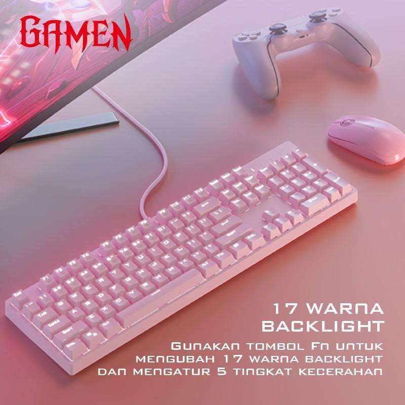 Promo Gamen Titan Keyboard Gaming Mekanikal Pink Edition Original ...