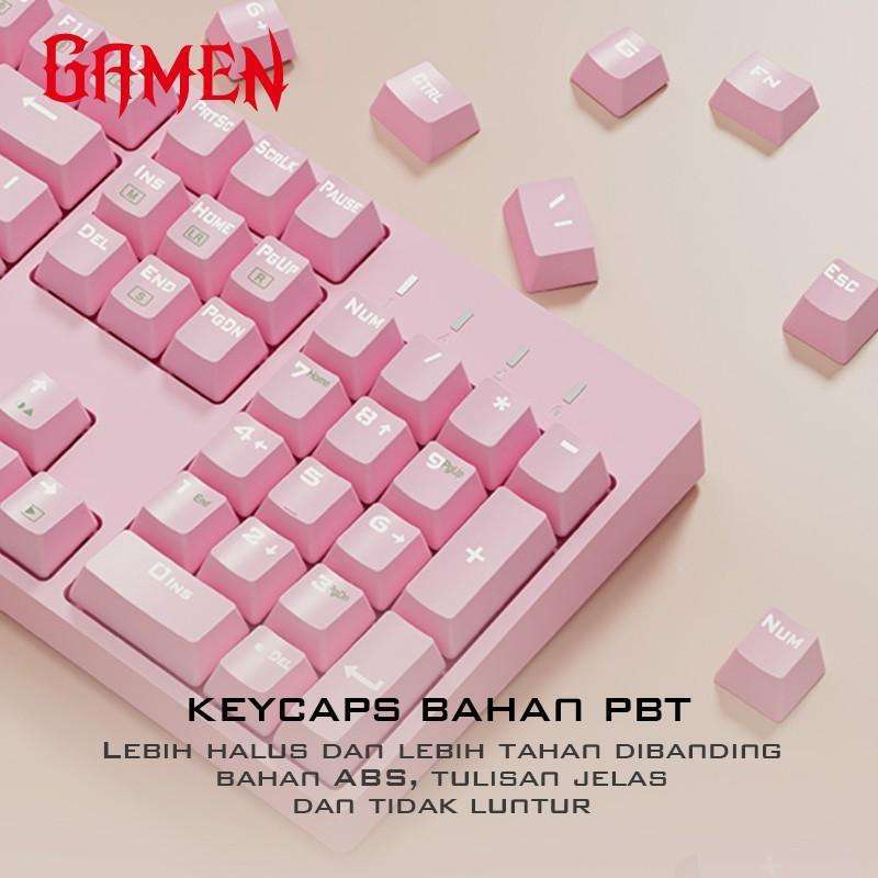 Promo Gamen Titan Keyboard Gaming Mekanikal Pink Edition Original ...