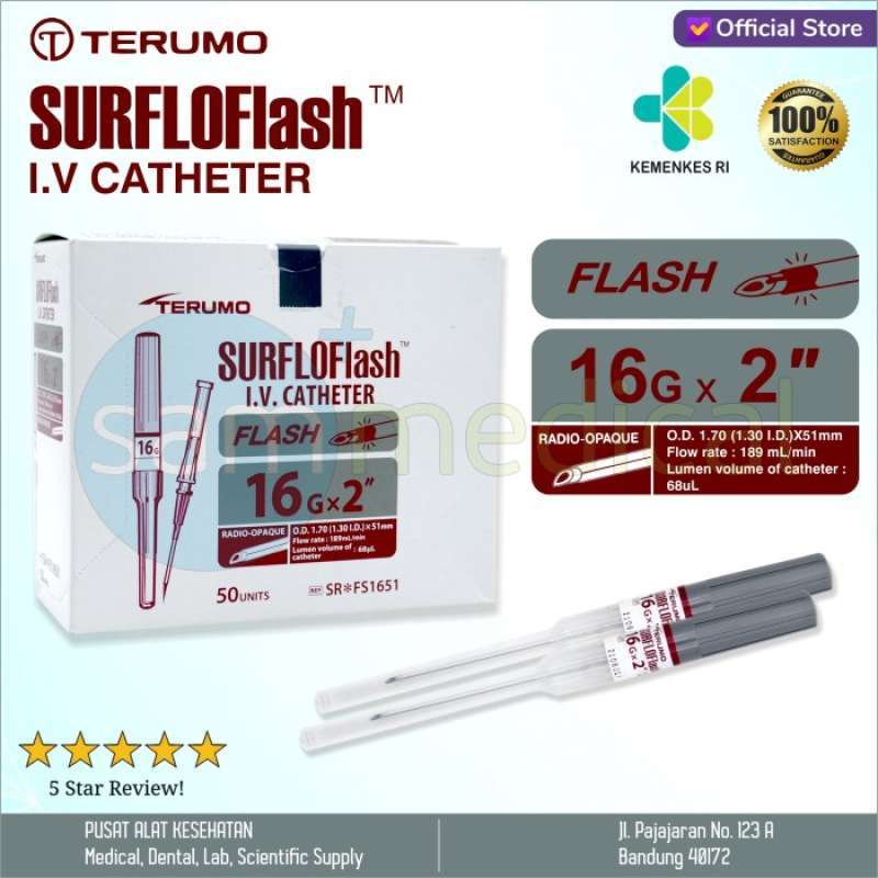Jual Terumo Surflo Flash Iv Catheter / Jarum Infus 16g X 2 Di Seller ...