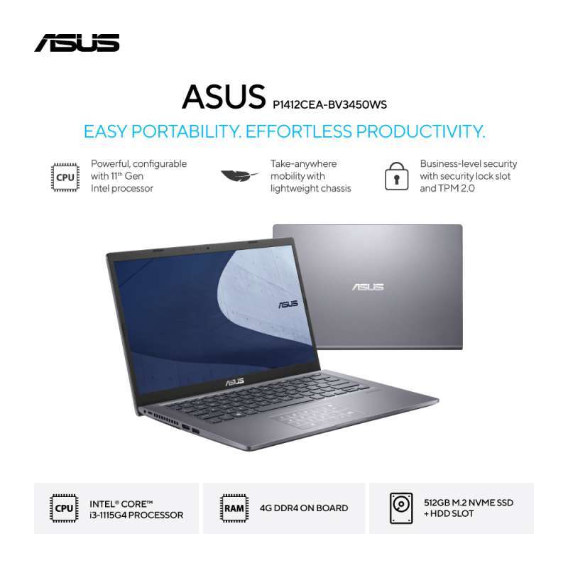 Jual ASUS ExpertBook P1412CEA-BV3450WS (Intel® Core™ i3-1115G4/4GB ...