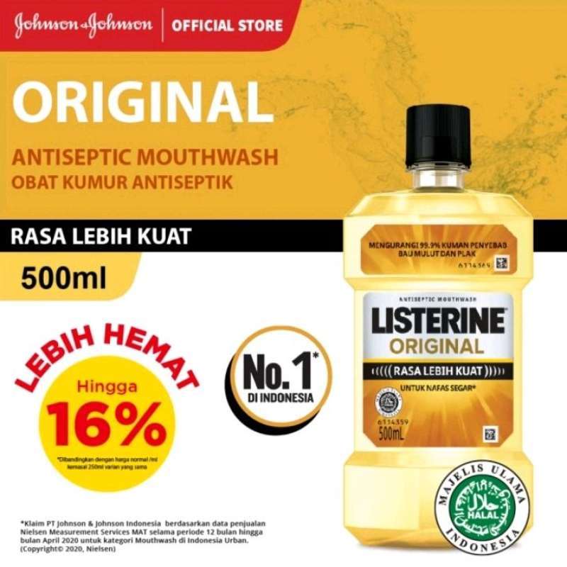 Jual Listerine Mouthwash Obat Kumur Antiseptik Original Rasa Lebih Kuat ...