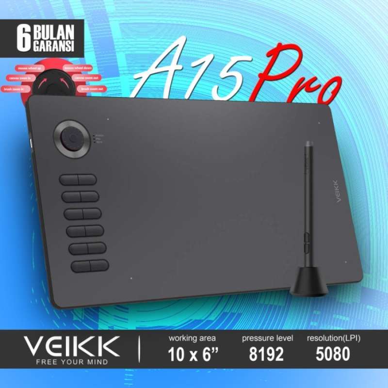 Jual Unik Veikk A15 PRO Digital Graphic Drawing Pen Tablet Berkualitas ...