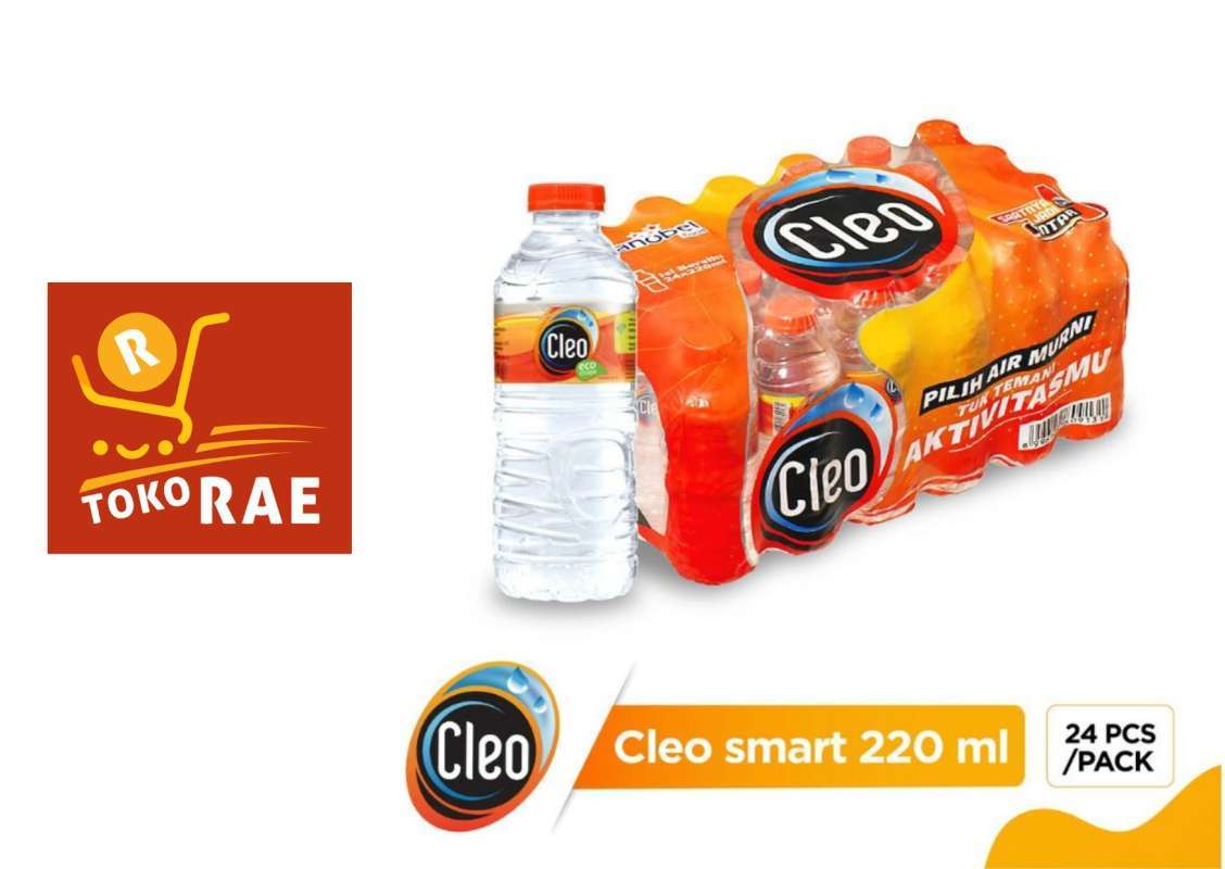 Promo CLEO botol mini 220ML 1 pak isi 24 botol Diskon 20% di Seller ...