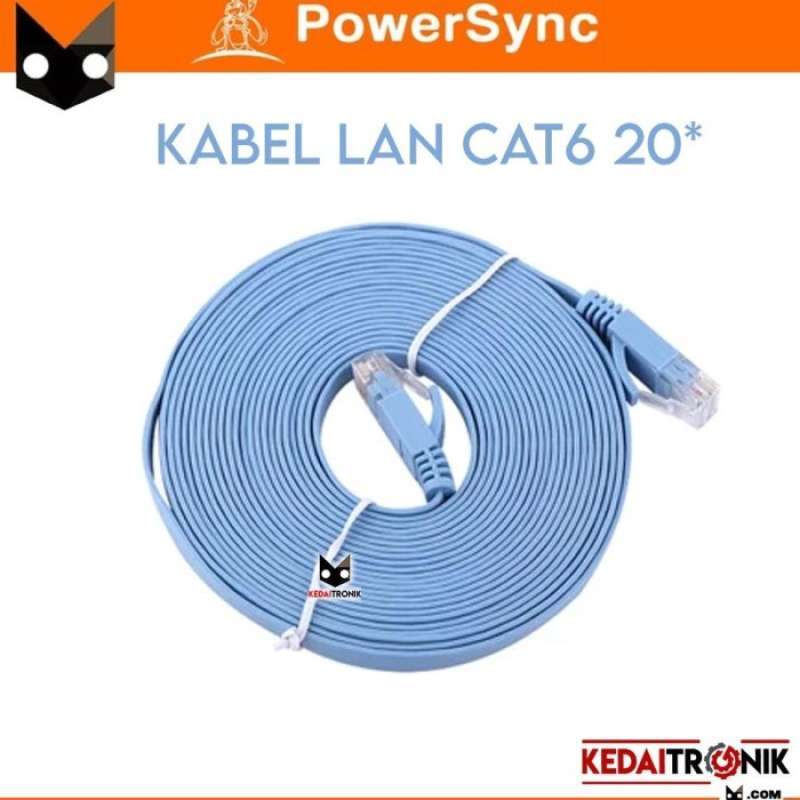Jual Kabel Lan 20M CAT6 Powersync Network Ethernet Flat Cable Ultra RJ45 di Seller Cullen darrel ...