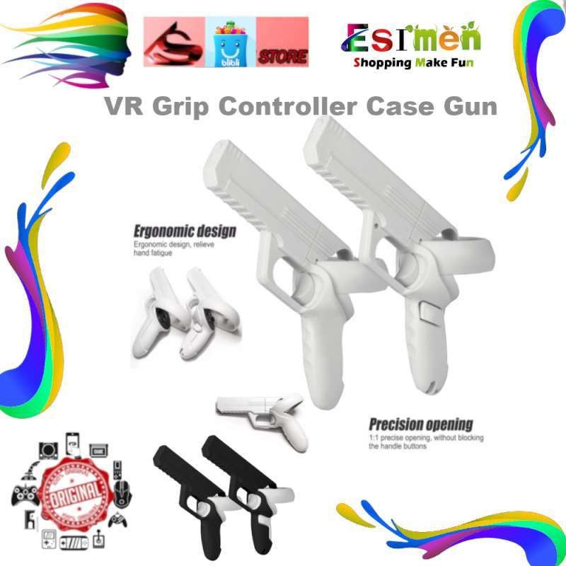 Promo Esimen Oculus Quest 1 2 Grip Case Controller Pistol Gaming Gun VR ...