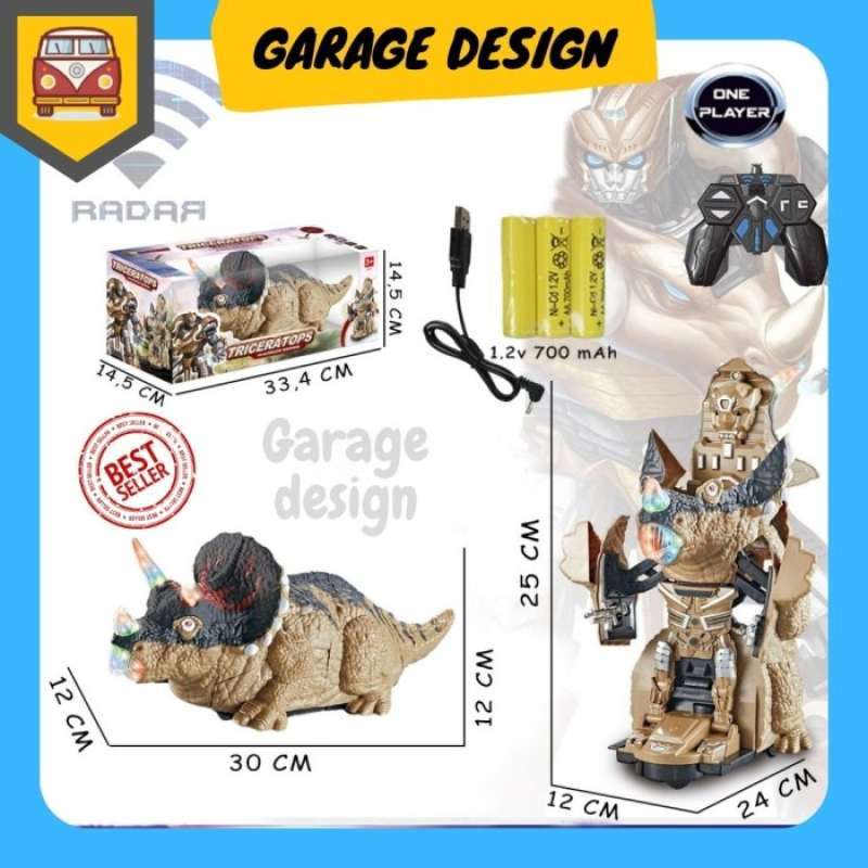 Promo Mainan Anak Mobil Remote Control Transformer Dino Dinosaur ...