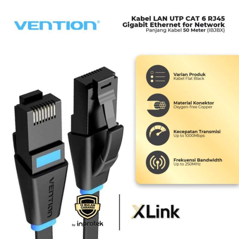 Promo Vention 50M Kabel Lan Rj45 Cat.6 Utp Ethernet Gigabit Diskon 15% ...