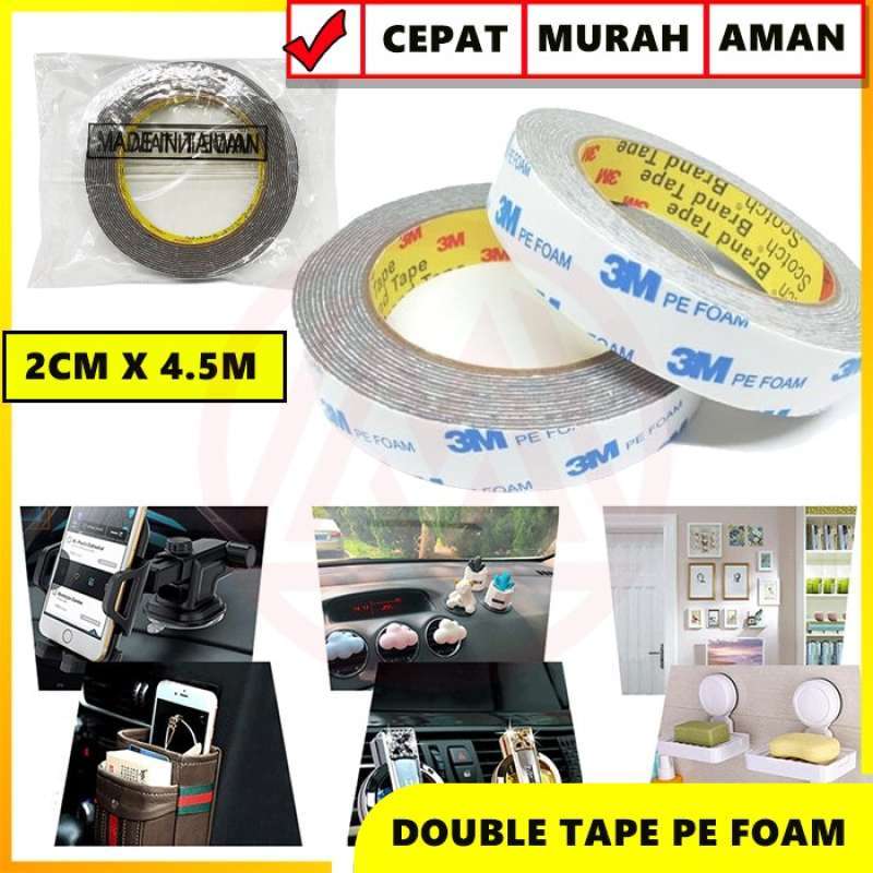 Jual DOUBLE TAPE 3M PE FOAM 2CM X 4.5 METER SELOTIP BUSA SELOTIP PE ...