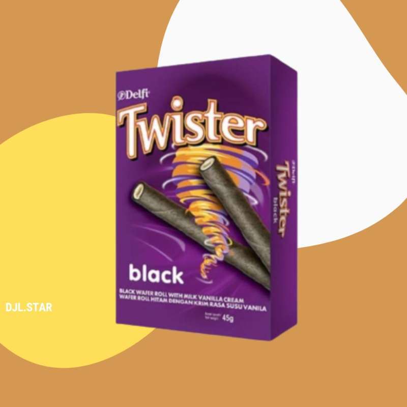 Jual Delfi Twister Wafer Roll Black - 6 Pcs Wafer Roll Hitam Krim ...