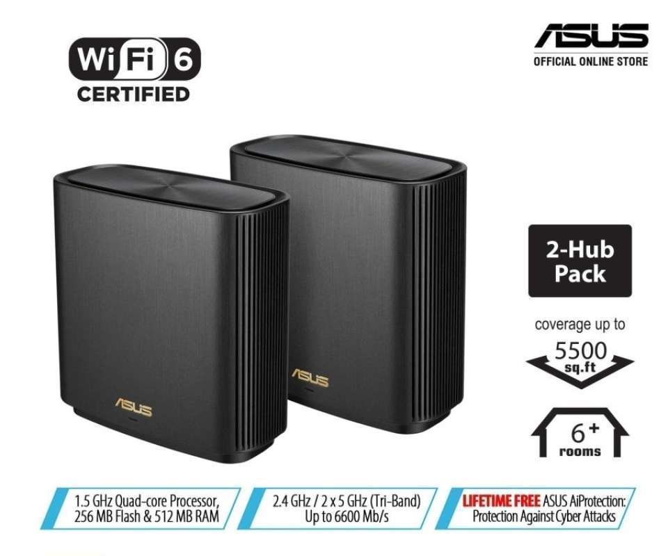 Promo ASUS ZenWiFi XT8 AX6600 Whole Home Tri Band Mesh WiFi 6 System ...