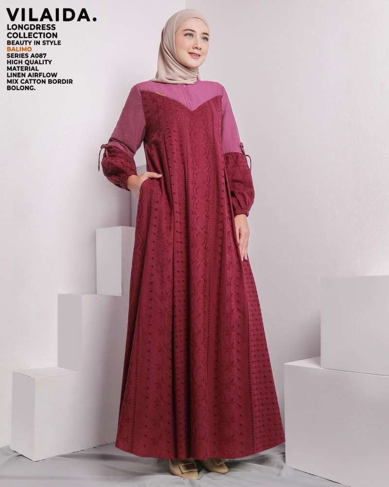 Jual Gamis Balimo Series | Gamis Katun Bordir | Baju Lebaran | Gamis ...