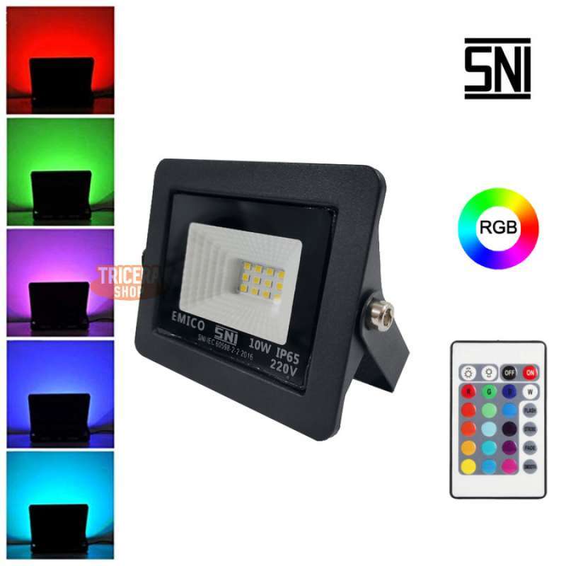 Jual Lampu Sorot Smd Led 10 Watt Rgb 16 Warna Sni Ip65 Free Remote di ...