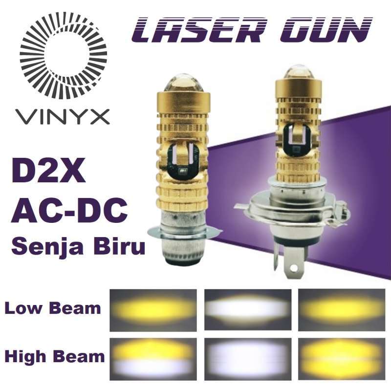 Jual Lampu Utama Led Lasergun Motor Ac Dc Laser Gun H6 H4 Vinyx Csp D2 ...