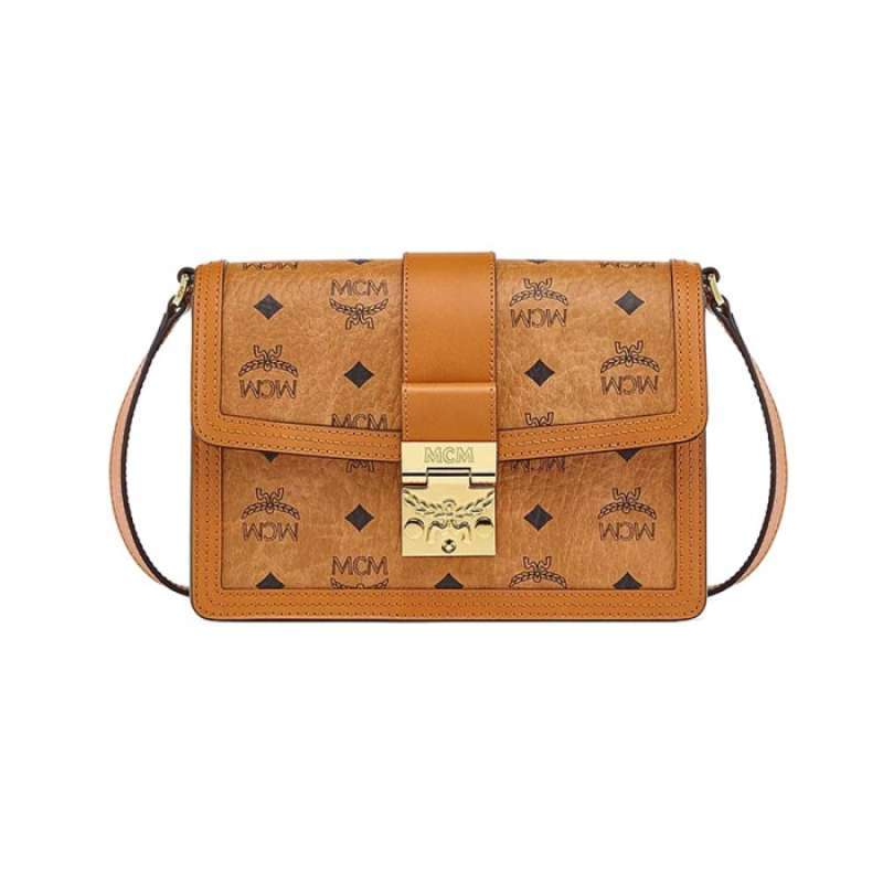 Promo MCM SMall Tracy Shoulder Bag In Visetos Cognac Diskon 34% di ...