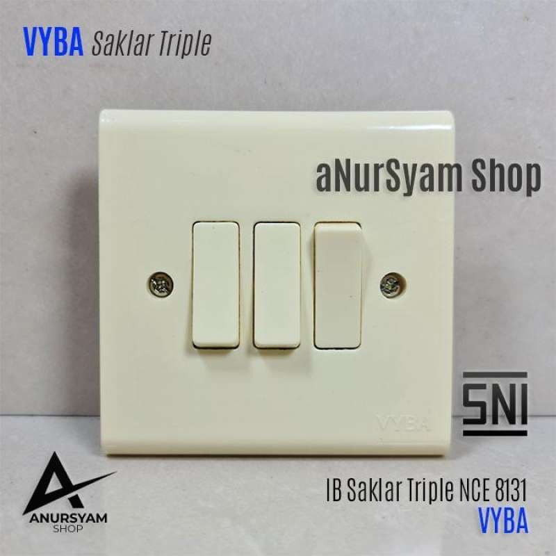 Jual IB Saklar Triple VYBA NCE-8131 / IB 3 Gang 1 Way Switch / IB Saklar 3 di Seller aNursyam ...