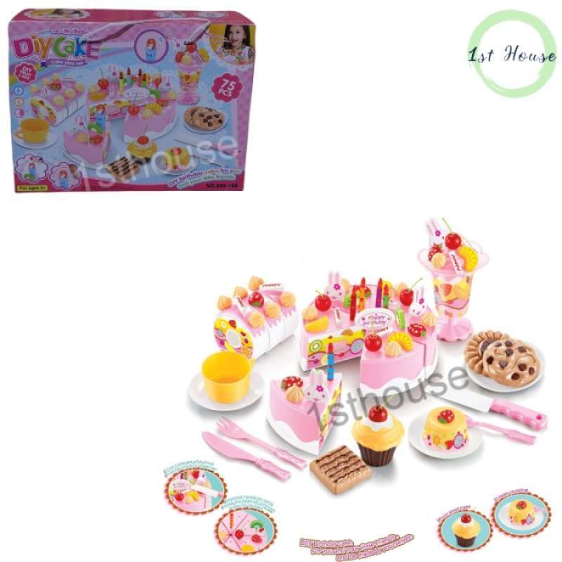 Promo Mainan Kue ulang tahun Diy birthday cake anak isi 75pcs Ukuran ...