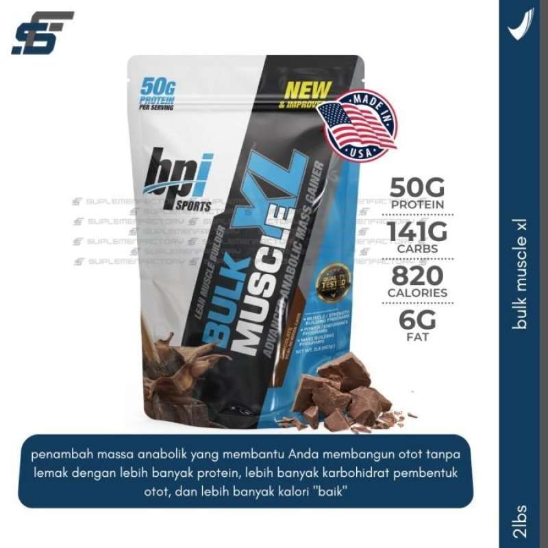 Jual BPI Bulk Muscle XL 2lbs Weight Mass Gainer di Seller Suplemen ...