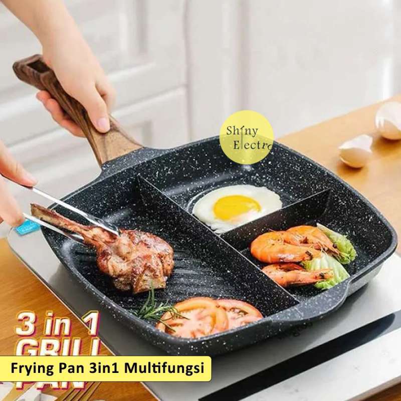 Promo Wajan 3 in 1 Frying Pan Grill [ 3in1 ] 3 Sekat Serbaguna ...