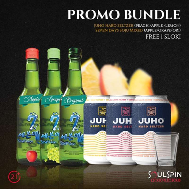 Jual 3 JUHO Hard Seltzer Mix + 3 SEVEN DAYS Soju Mix (1 gelas sloki ...