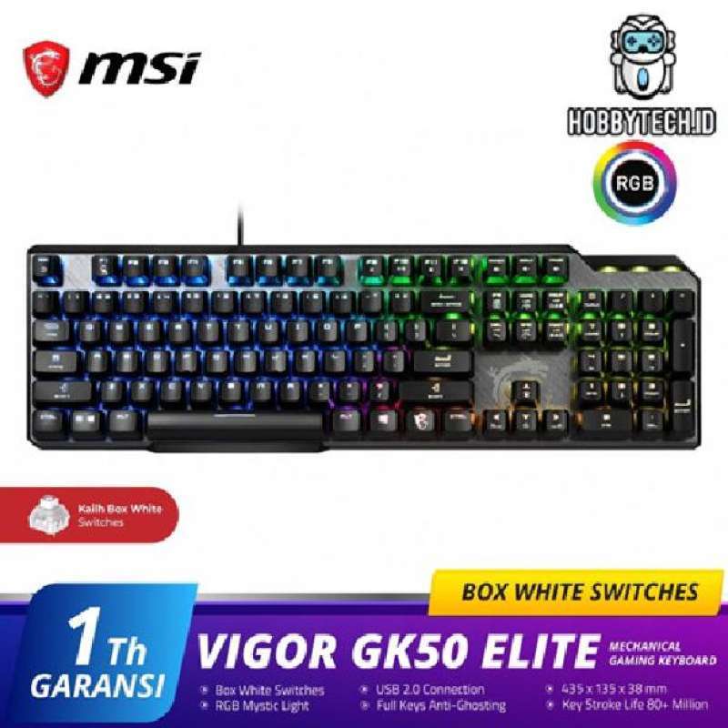 Jual MSI Gaming Keyboard Vigor GK50 / GK 50 Elite Box White di Seller ...