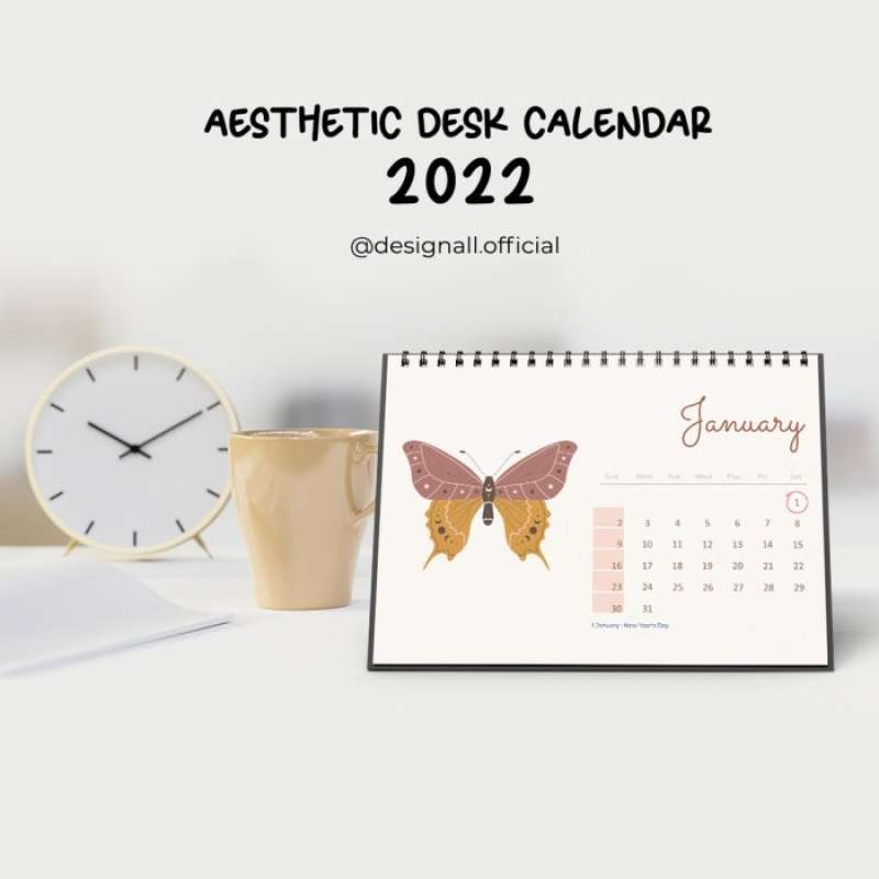 Promo Designall Kalender Meja Kalender Duduk Aesthetic Tahun 2022 ...