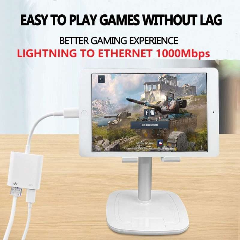Promo iPhone iPAD Lightning to LAN Ethernet 1000Mbps RJ45 Adapter Charger Diskon 19% di Seller ...