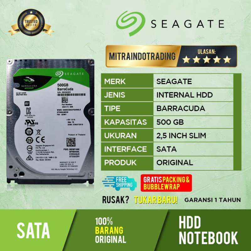 Jual Hdd Notebook Seagate 500gb Sata Slim Baru Di Seller Arianakustore - Suka Bakti, Kab ...