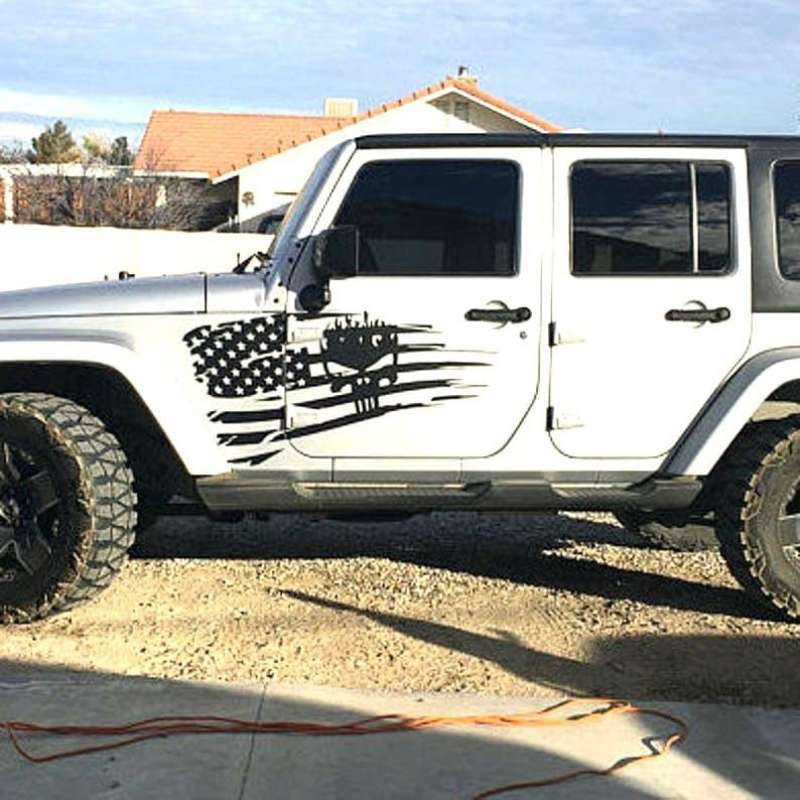 Jual Sticker Mobil Jeep USA Flag Punisher Pintu Body di Seller ...
