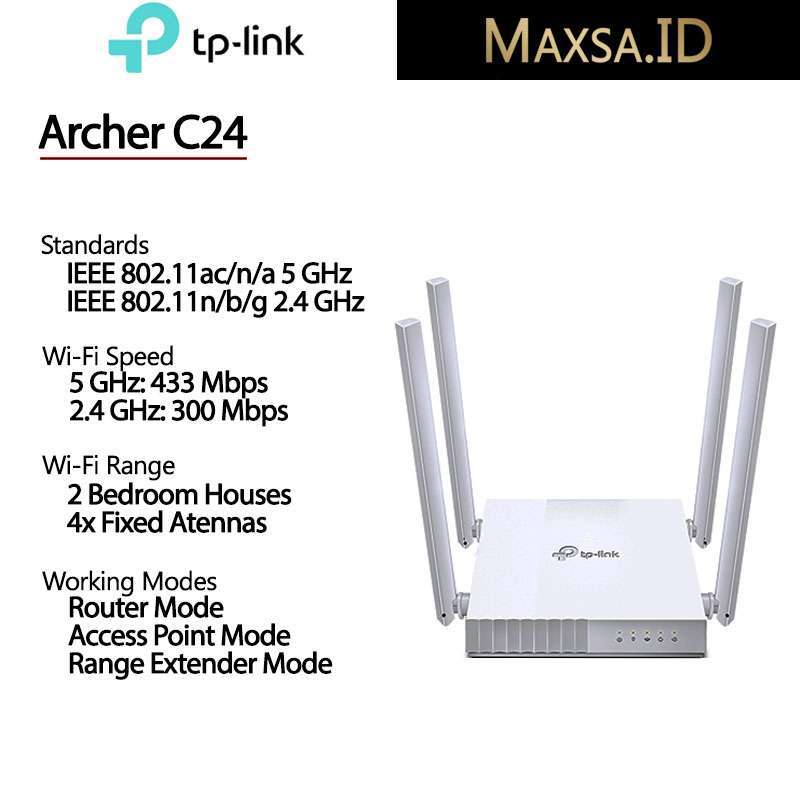 Jual Tp-link Archer C24 Ac750 Dual Band Wi-fi Router High Speed Wi-fi ...
