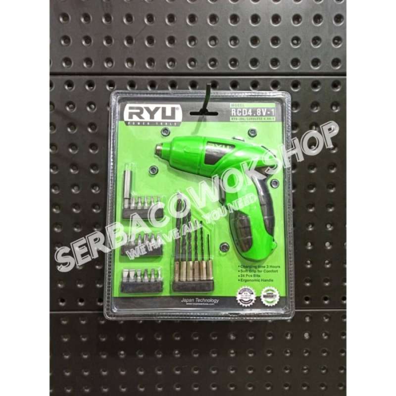 Promo Ryu Mesin Bor Obeng Baterai 4 8 V 1 Cordless Screwdriver Bor