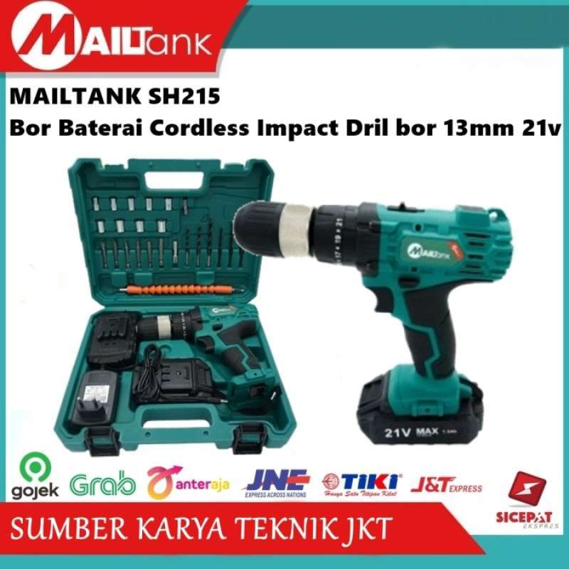 Promo Bor Baterai Cordless Impact Dril bor 13mm 21v SH215 MAILTANK SH 215 Diskon 12% di Seller ...