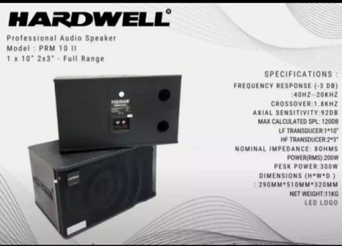 Jual Speaker Pasif 10inch Hardwell PRM10II Original 2x3 Full Range di ...