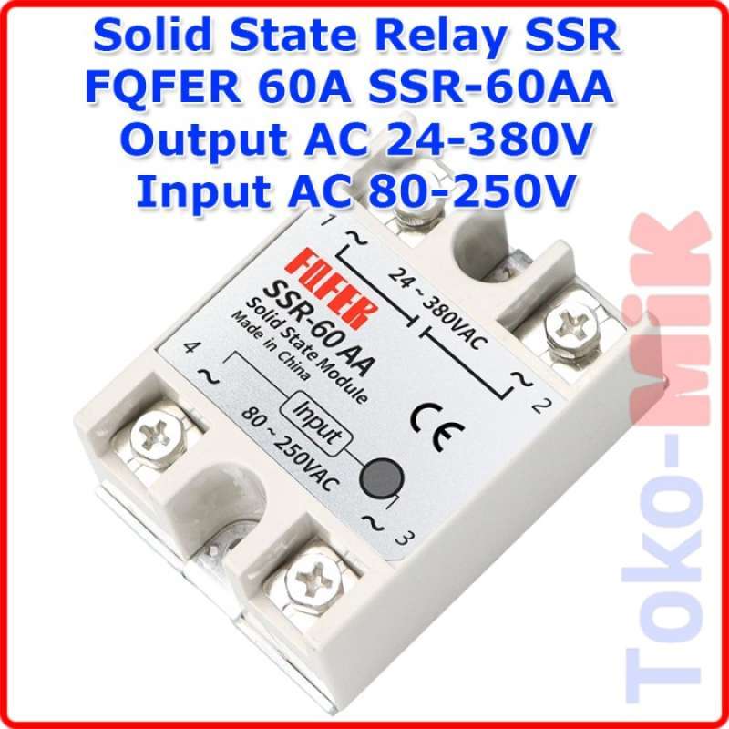 Jual Fqfer Ssr-60Aa 60A Solid State Relay Ssr Ac Output Ac 24-380V Fotek di Seller TB Honey ...