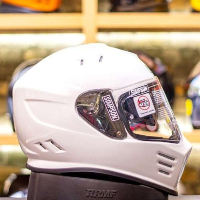 Jual Helm Motor SIMPSON Venom Solid Gloss White Full Face Helmet ...