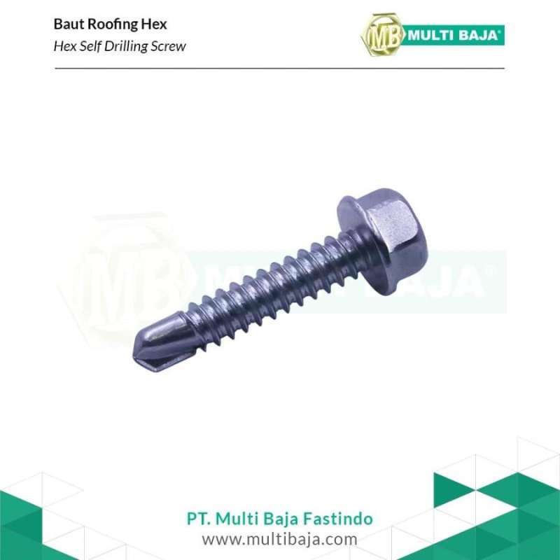 Jual Stainless Steel Hex Self Drilling Screw Baut Roofing M6 X 40 Di ...